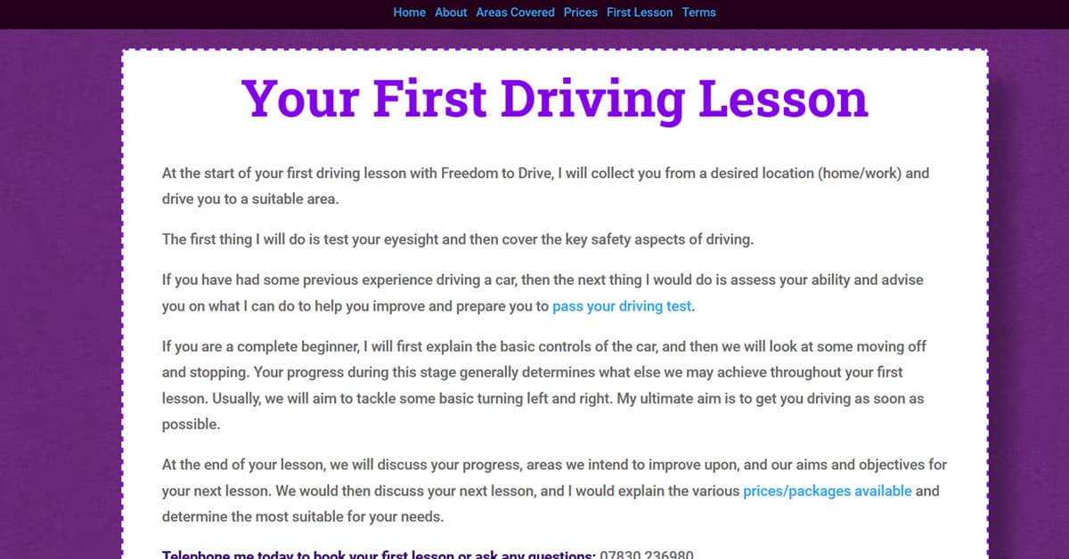 Your First Driving Lesson - Freedom to Drive