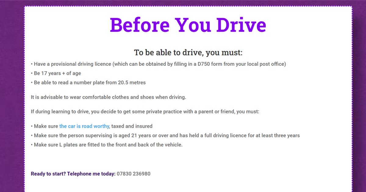 Before you Drive - Freedom to Drive